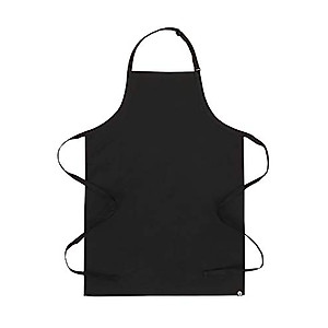 Chef Works Unisex Bib Apron without Pockets, Black, One Size