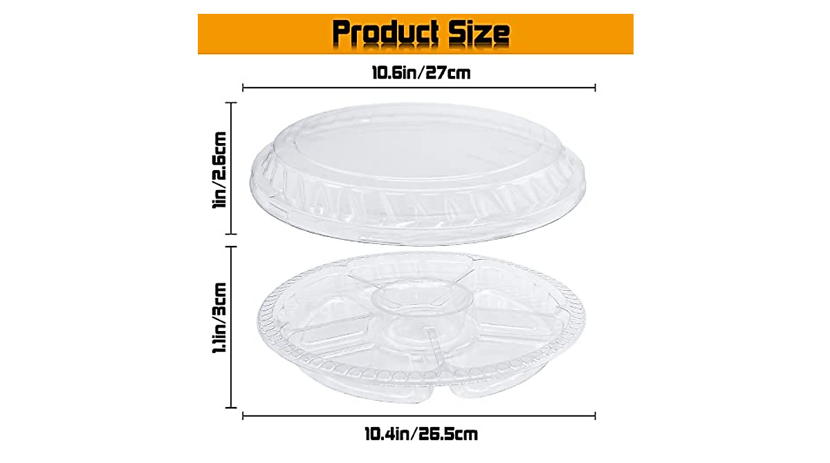 12 Pack Plastic Appetizer Trays with Lids - Great for Events