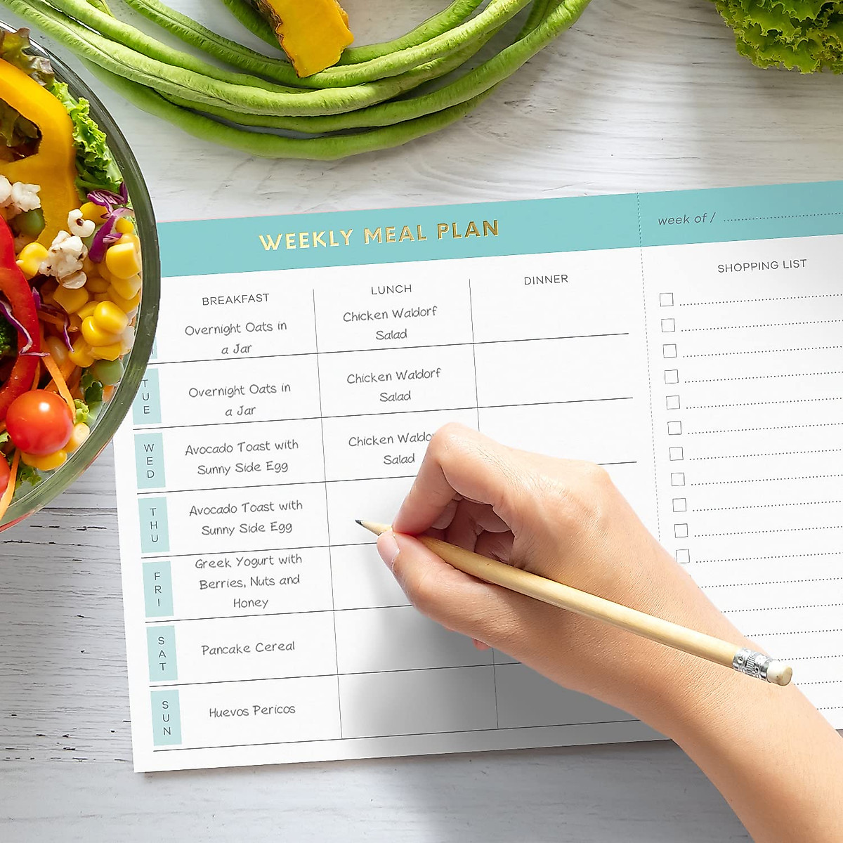 Sweetzer & Orange Weekly Meal Planner and Grocery List Magnetic Notepad. Pink 10x7” Meal Planning Pad with Tear Off Shopping List. Plan Weekly Menu Food for Weight Loss or Dinner List for Family!