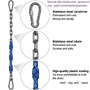 ZGCY 2 Stainless Steel Chains (84") Swing Chains, Heavy Duty Swing Hardware,4 Quick Connection Buckles, Indoor and Outdoor Playground Swings, hammocks, sandbags, 1000 lb Capacity Silver