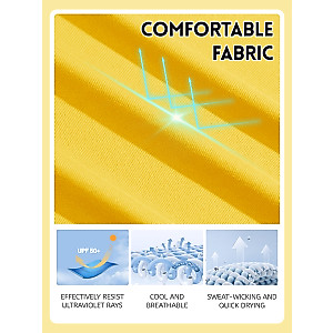 TACVASEN Womens Rash Guard Swim Tops UV Protection Long Sleeve Shirt Outdoors Performance T-Shirt Yellow L