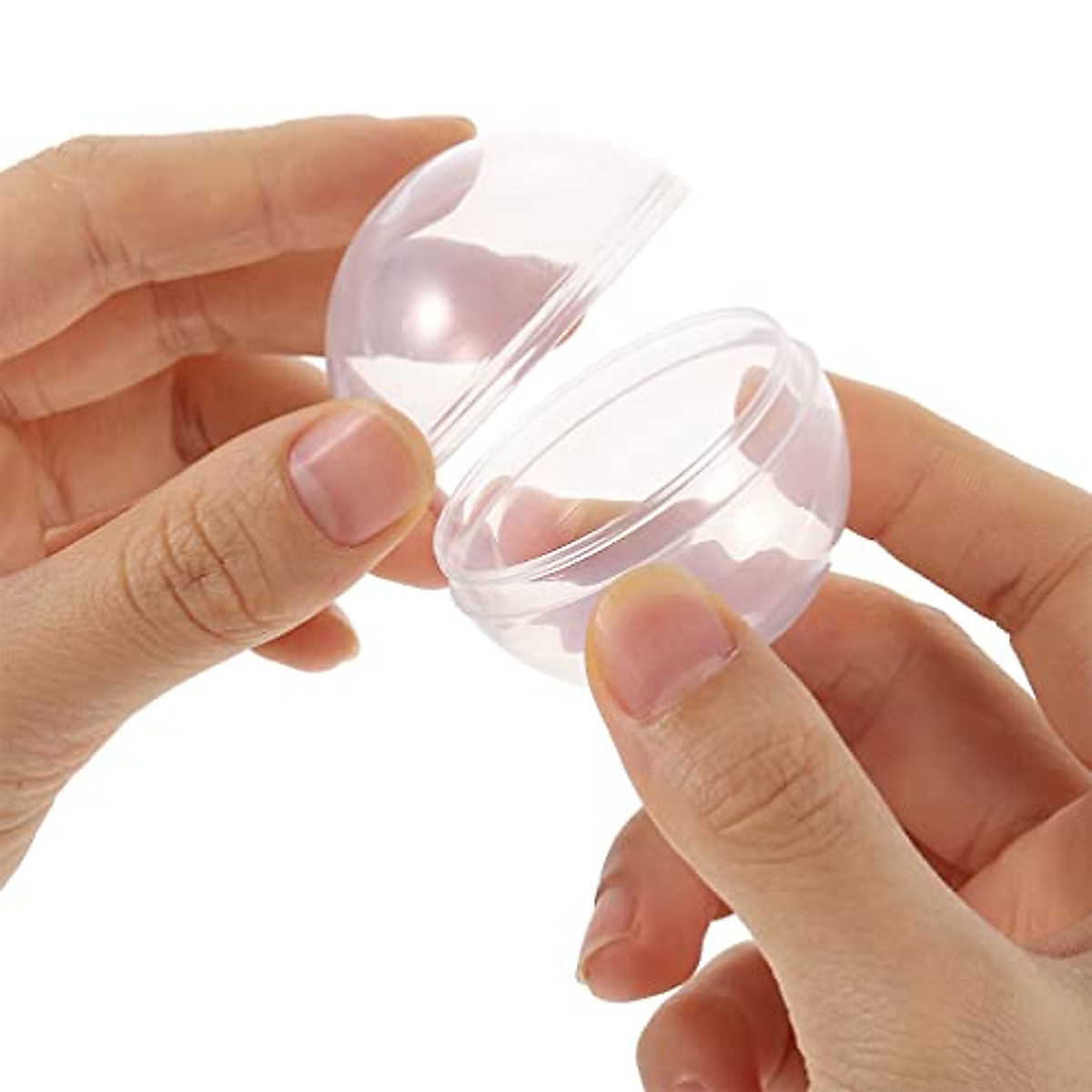 Uonlytech Vending Machine Empty Round Clear Capsules 50pcs 60mm Capsule for Gumball Machines Small Containers for Kids Party Favor Prize