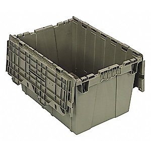 Quantum Storage Systems Attached Lid Container, Gray, 12-3/4"H x 21-1/2"L x 15-1/4"W, 1EA QDC2115-12 - 1 Each