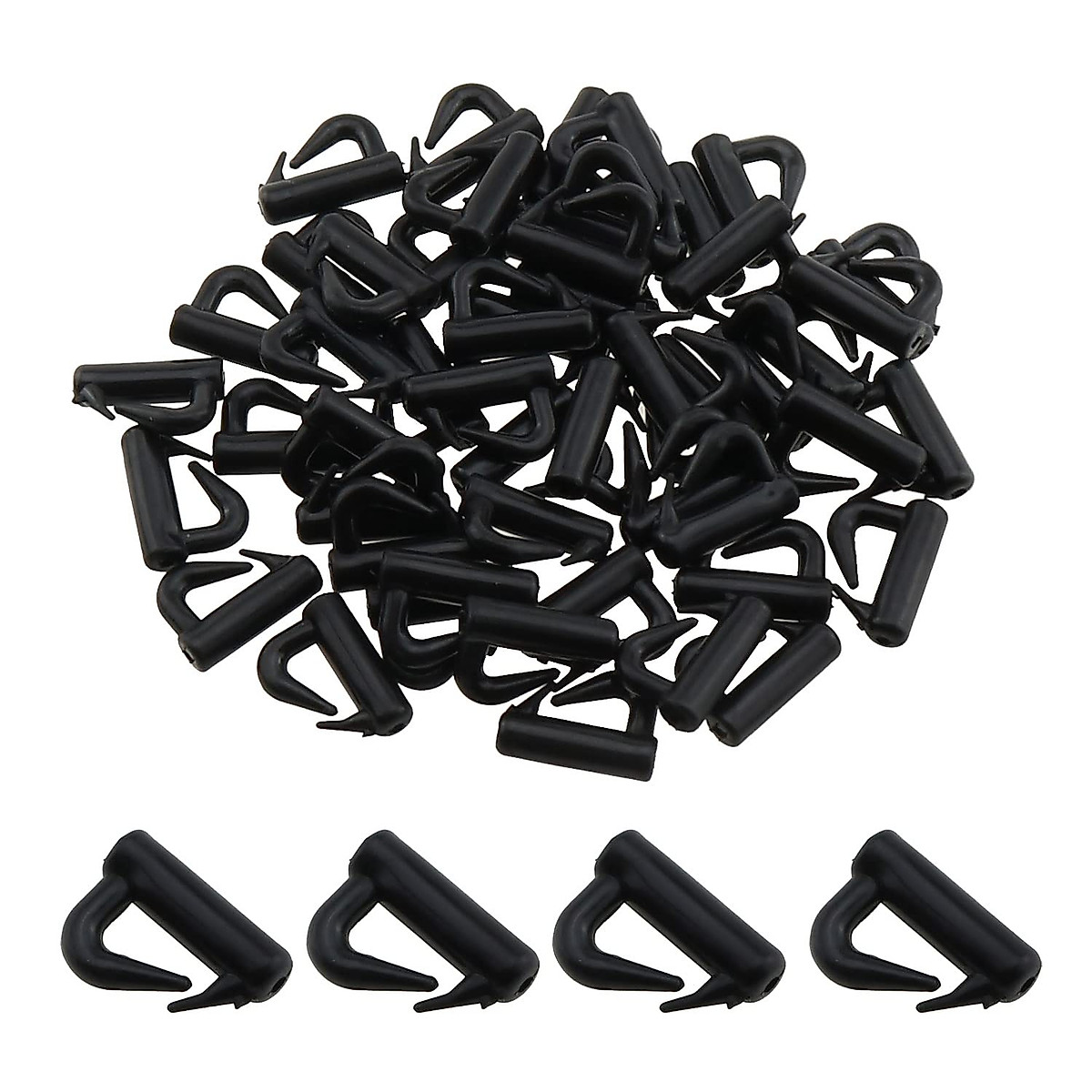 E-outstanding 50PCS Clevis Spinner Snap Black Quick Change Plastic Fishing Clevis Crawler Harness Walleye Rig Speed Tackle Fast Change Snaps