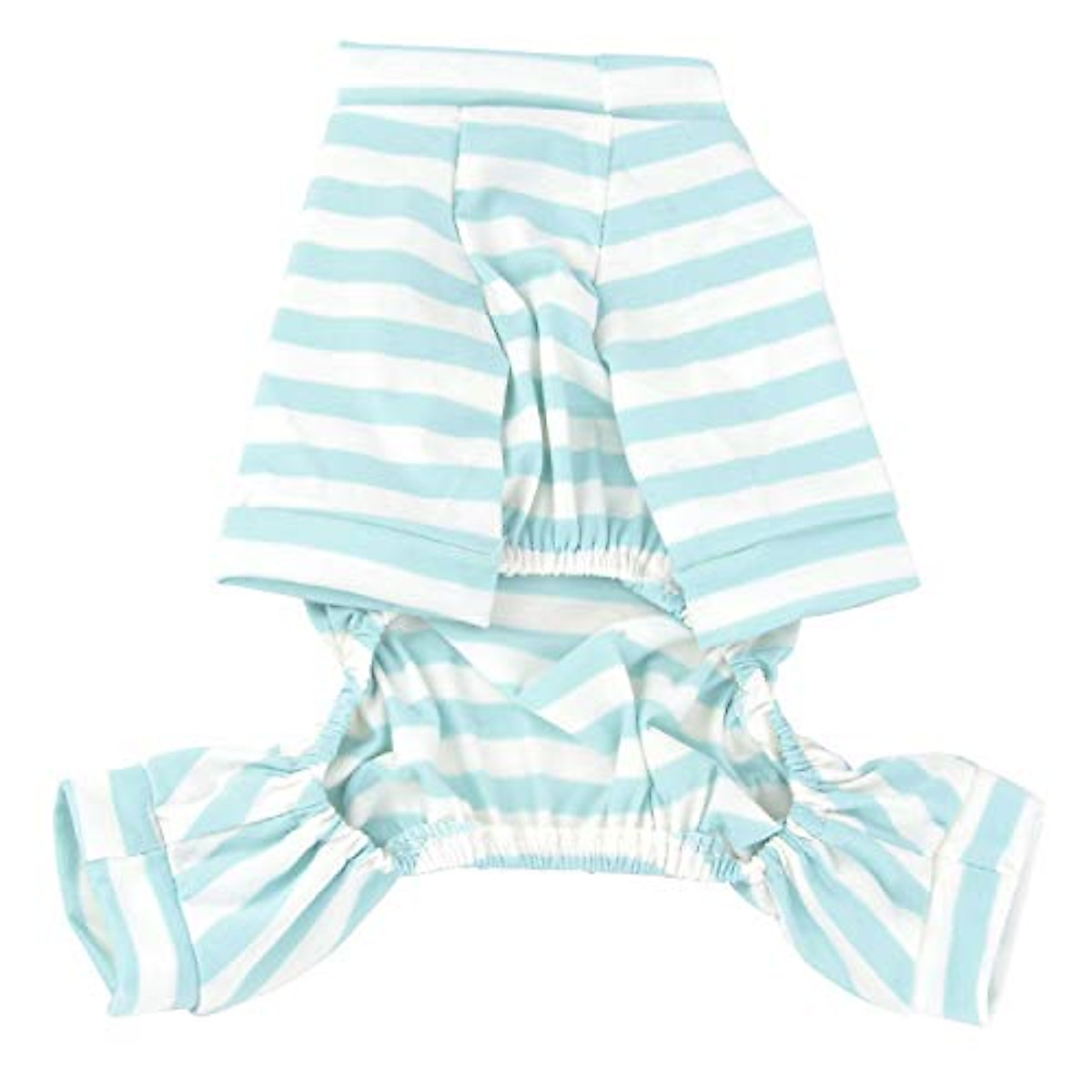 Zunea Dog Pajamas for Small Dogs Girl Boy Soft Cotton Puppy Clothes Jumpsuit Sleeping Wear Rompers Striped Printed Bodysuit Pyjamas Pet Overalls Outfits Apparel for Chihuahua Doggie Cat Blue M