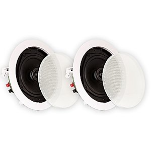 Theater Solutions TS50C in Ceiling Speakers Surround Sound Home Theater Pair, White, 5.25-Inch