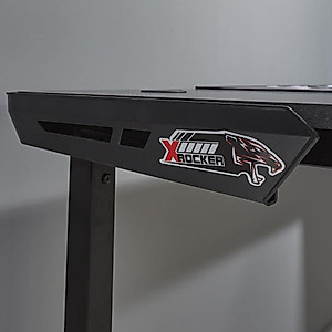 X Rocker Panther XL Left Corner Gaming Desk with Free Large Mousepad Included, Ultra Wide Left-Hand Corner Computer Table, Grey Carbon Fibre Effect and Cable Management