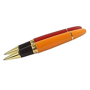 Sipliv 2PCS Jinhao Big Heavy 159 Rollerball Pen, Gold Trim, Red & Orange