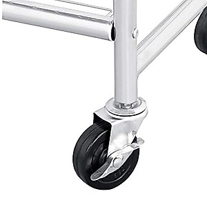 Yaheetech Rolling Laundry Bakset with Wheels, Laundry Cart with Hanging Rack, Metal Laundry Hamper Basket Butler Cart with Wheels and Wire Storage Rack, Silver