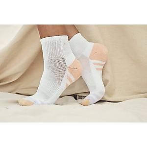 GOLDTOE Women's Half Cushion Sport Quarter Socks with Mesh, 6-Pairs, Aqua Assorted, Medium