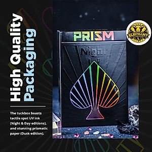 PREMIUM PLAYING CARDS, High Quality Deck of Cards, Cool Prism Gloss Ink, Best Poker Cards, Unique Bright Rainbow & Red Colors for Kids & Adults, Black Card Decks Games, Standard Size
