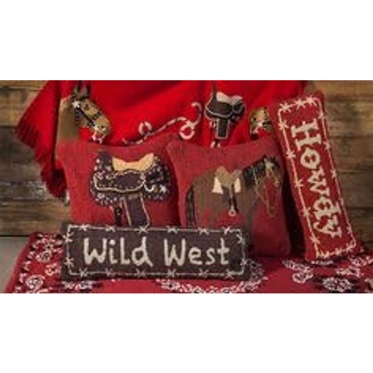 Chandler 4 Corners Artist-Designed Howdy Hand-Hooked Wool Decorative Throw Pillow (8” x 24”) Cowboy-Themed Pillow for Couches & Beds - Easy Care, Low Maintenance - Country Western Decor for Homes