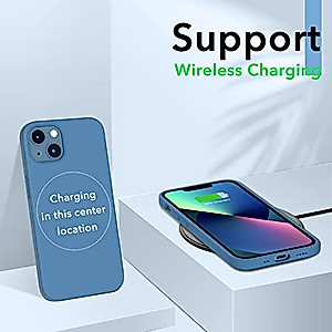 ORNARTO Compatible with iPhone 13 Mini Case, Slim Liquid Silicone 3 Layers Full Covered Soft Gel Rubber with Microfiber Case Cover 5.4 inch-Blue