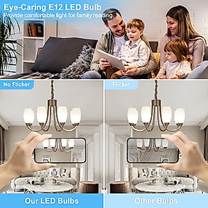 Sailstar Candelabra LED Light Bulbs 60-Watt Equivalent, Daylight White 5000K, E12 Candelabra Base, 6 Watt A15 LED Bulbs for Ceiling Fan, Vanity Mirror Light | 6-Pack