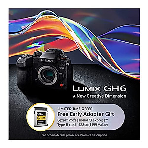 Panasonic LUMIX GH6 25.2MP Mirrorless Camera Body with Dual Image Stabilizer (Renewed)