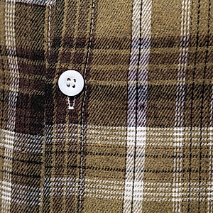 Muscularfit fall clothes for men Crewneck Sweatshirts Men Fall Fashion Plaid Button Down Shirt Causal Drawstring Long Sleeve Hoodie Checkered Coat deals of the day clearance Yellow L