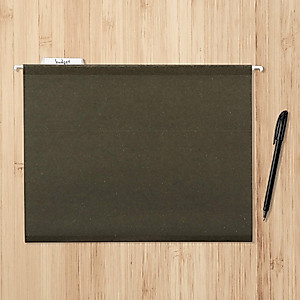 Amazon Basics Hanging File, Box Bottom, Heavy Duty, 2-Inch Expansion, 25-Pack, Letter (8.5" x 11"), Green