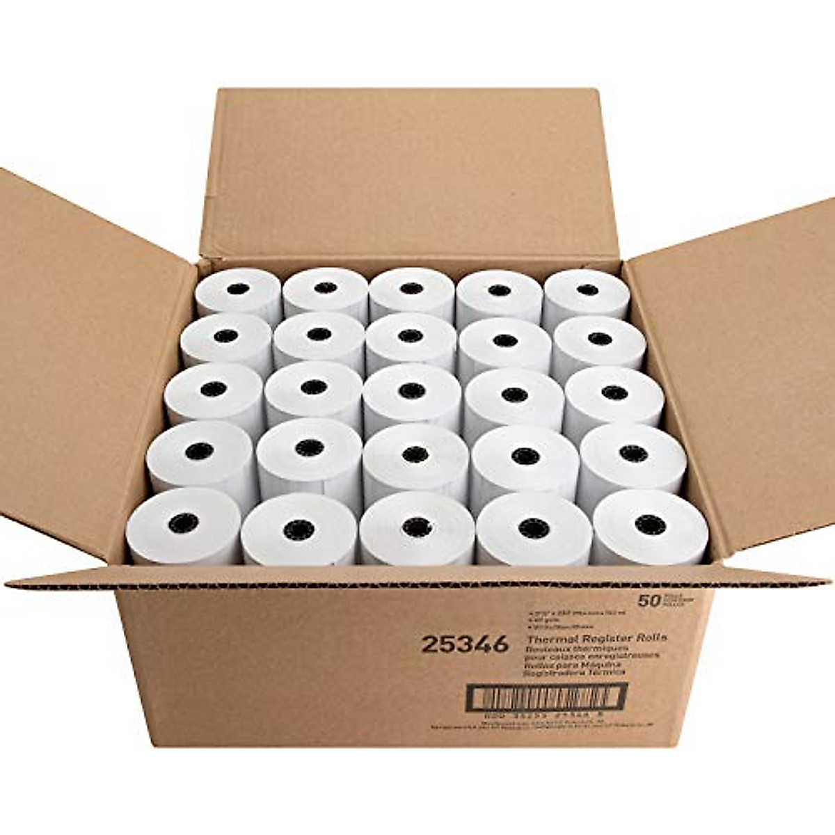 Business Source, BSN25346, Thermal Paper Rolls, 50 / Carton, White