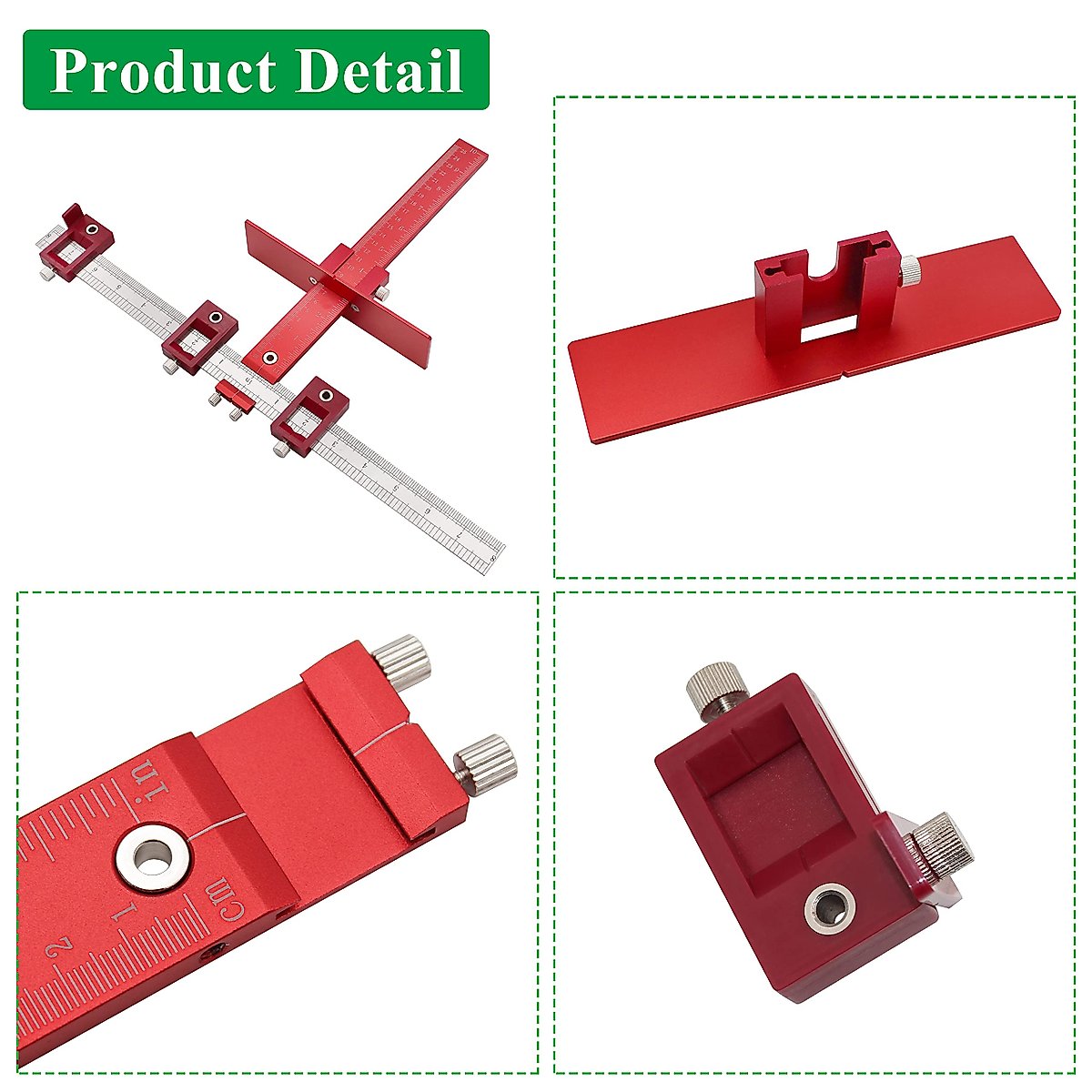 Cabinet Hardware Jig Tool Both Inch and Metric for Handles and Knobs Drawer Guide Jig on Doors and Drawer Fronts, Fastest and Most Accurate Knob & Pull Jig Improve for inch Scale