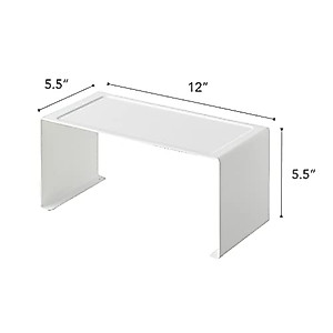 Yamazaki Home Tower Stackable Alloy Steel Kitchen Rack – Storage Organizer Counter Shelf White Small