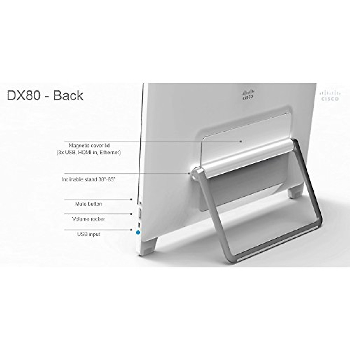 Cisco DX80 CP-DX80-K9= 23-inch 1080p Touchscreen Desktop Collaboration Experience (Video Conferencing, VoIP Phone, Requires Existing Cisco UCM License, Android OS)