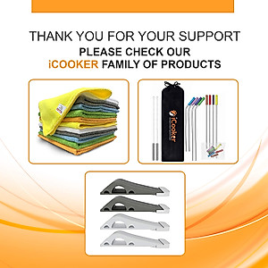 iCooker 4 Pack Door Stopper [Reliable and Practical] Rubber Door Stop Security Wedge| Flexible | Non-toxic | Longer Lasting | Works with [Easy Install Hinges with Bonus Holder]