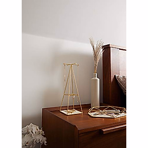 Umbra Prisma Jewelry Stand and Necklace Holder, Matte Brass
