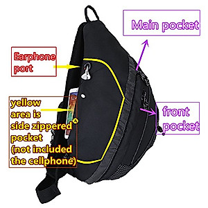 HBAG 20 Crossbody Sling Backpack Single Strap Shoulder Bag, Water Bottle Pocket