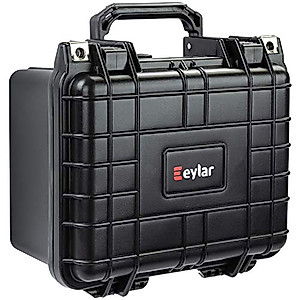 Eylar Small 10.62" Deep Gear, Equipment, Hard Camera Case Waterproof with Foam (Black) TSA Standards