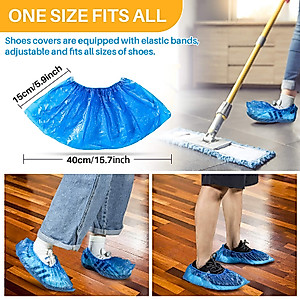 MAQIHAN 60 Pack (30 Pairs) Shoe Covers - Boot Covers Plastic Shoe Covers for Both Men and Women Disposable Waterproof Shoe Covers Fits All Sizes of Shoes for Hospital House Cleaning or Travel