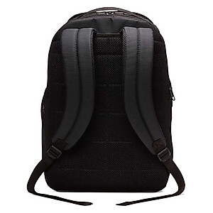 Nike Brasilia Medium Training Backpack for Women and Men with Secure Storage & Water Resistant Coating, Black/Black/White