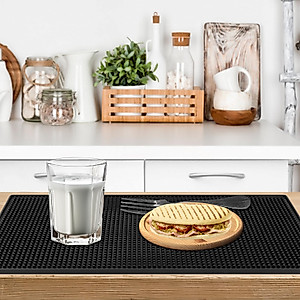 2 Pack Heavy-Duty Bar Mat Pad PVC Rubber Dish Drying Spill Matting for KTV Bar Glass Home (XL:24"x 12")