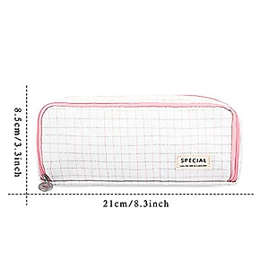 iSuperb Large Capacity Pencil Case Big 3 Compartments Pencil Pouch Canvas Pen Bag Zipper Stationery Storage Makeup Cosmetic Bags for Women Men