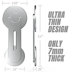 ICONIT Continuity Flip iPhone Laptop Mount - Slim Magnetic Phone Holder Swivels 180° for Laptops and Monitors - Adjustable Magnetic Arm - Compatible with iPhone 14/13/12 Plus Pro Max Mini (Silver)