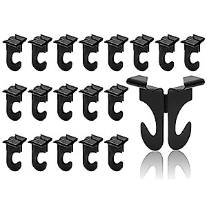 Kyuionty 20Pcs Drop Ceiling Hooks Zinc Alloy T-Bar Track Clip Hooks for Suspended Drop Ceiling Tiles, Ceiling Hooks for Hanging Plants & Office Classroom Decorations (Black)