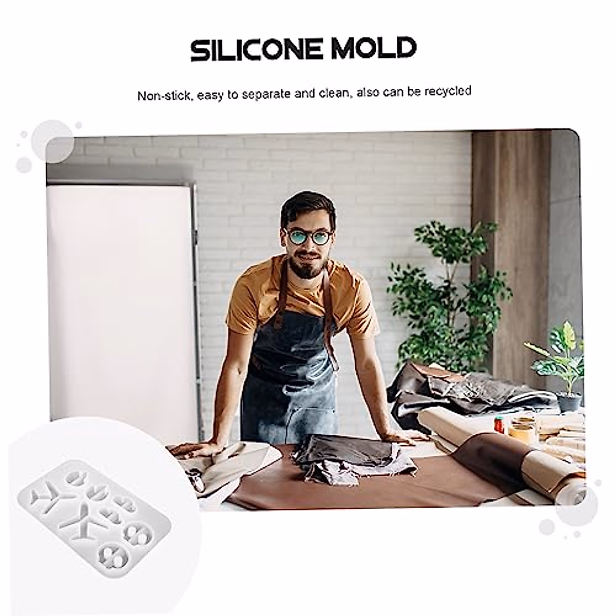 TEHAUX 1pc Straw Accessory Mold Tray Decor Cupcake Molds Molde De para Resina Molds Straw Decoration Casting Flower Resin Mold Epoxy Straw Topper Non-Stick Straw Ornament Mould