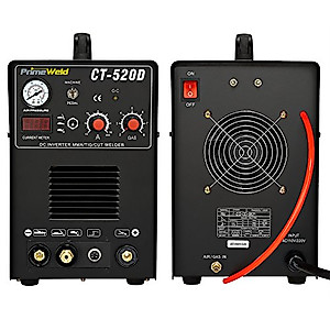 PrimeWeld 3-in-1 50 Amp Plasma Cutter, 200 Amp TIG Welder and 200 Amp Stick Welder - Welding and Cutting Combo, Mobile Welding Machine, Portable Plasma Cutter, Multipurpose Welder and Cutter, CT-520D