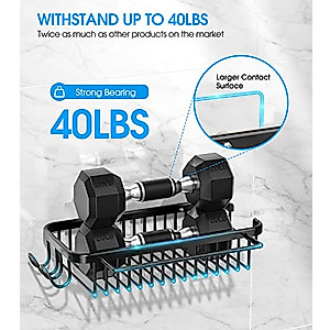 3Pack Shower Caddy, Shower Organizer with Soap Dish, No Drilling Shower Storage Wall Mount Rustproof Bathroom Organizer Shampoo Holder Kitchen Rack Adhesive Shower Shelves for Inside Shower Black