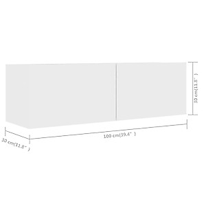 BULANED Fireplace Tv Unit,Tv Cabinet,Wall Mounted Tv Cabinet,Luxury Tv Stand,3 Piece TV Cabinet Set White Engineered Wood