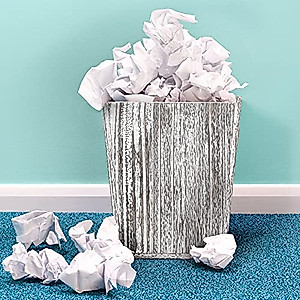 LIANTRAL Trash Can Wastebasket, 2-Gallon Waste Basket Wooden Small Rustic Trash Can Garbage Container Bin for Bathroom, Bedroom, Kitchen, Office