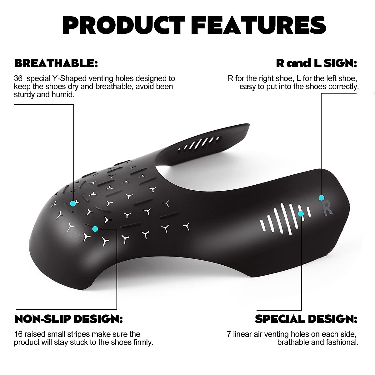 TUPEED 6 Pairs Boot Crease Preventers, Anti-Wrinkle Shoe Protectors for Air Jordan, Sneakers, Boots & Casual Shoes, Women's US Size 5-9