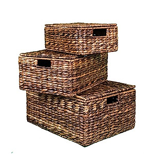 BIRDROCK HOME Abaca Nesting Baskets - 3 baskets - Environmentally Friendly