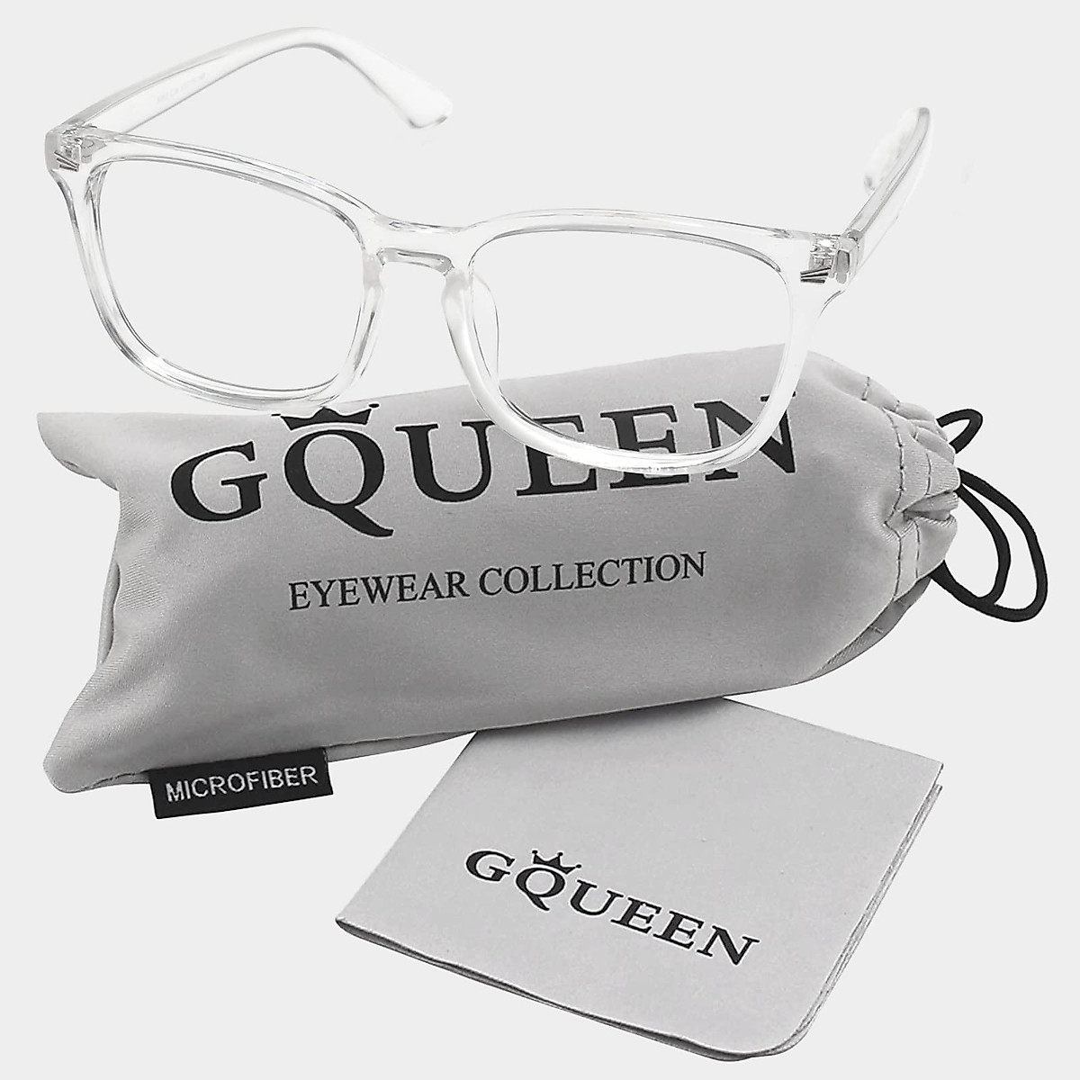 GQUEEN Fashion Glasses Non Prescription Fake Glasses for Women Men Clear Lens Square Transparent, 201582