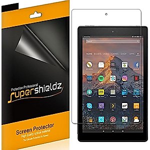 Supershieldz (3 Pack) Designed for Fire HD 10 Tablet 10.1 inch (9th / 7th Generation Only, 2019/2017 Release) Screen Protector, High Definition Clear Shield (PET)