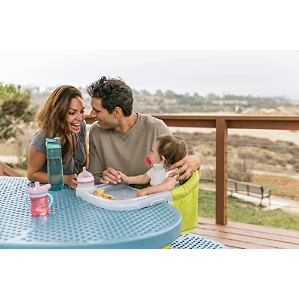 Inglesina Fast Dining Tray Plus, Clip-On Accessory for Fast Table Chair - For Toddlers, Baby and Kids - For Eating, Daycare or Restaurant - Non Slip, Portable, Space Saver and Reusable - Clear Plastic