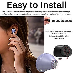 [3 Pairs] Miimall Compatible for Samsung Galaxy Buds Pro Ear Tips Foam, Ultimate Fit in Case, Anti-Slip Reduce Noise Ear Plugs, Replacement Memory Foam Ear Tips for Galaxy Buds Pro(Black, S/M/L)