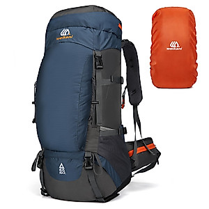 Unineovo 50L/60L/65L Waterproof Hiking Camping Backpack with Rain Cover, Lightweight Outdoor Sport Travel Daypack