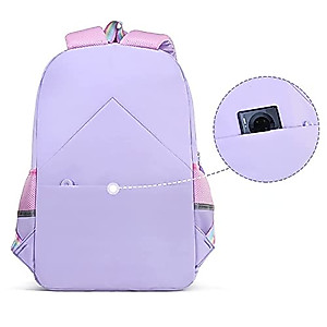 Kawaii Backpack Cute Backpack for Girls Large Capacity Pastel Goth Student Laptop Backpacks BookBag Casual Travel Daypack (Purple,Large)