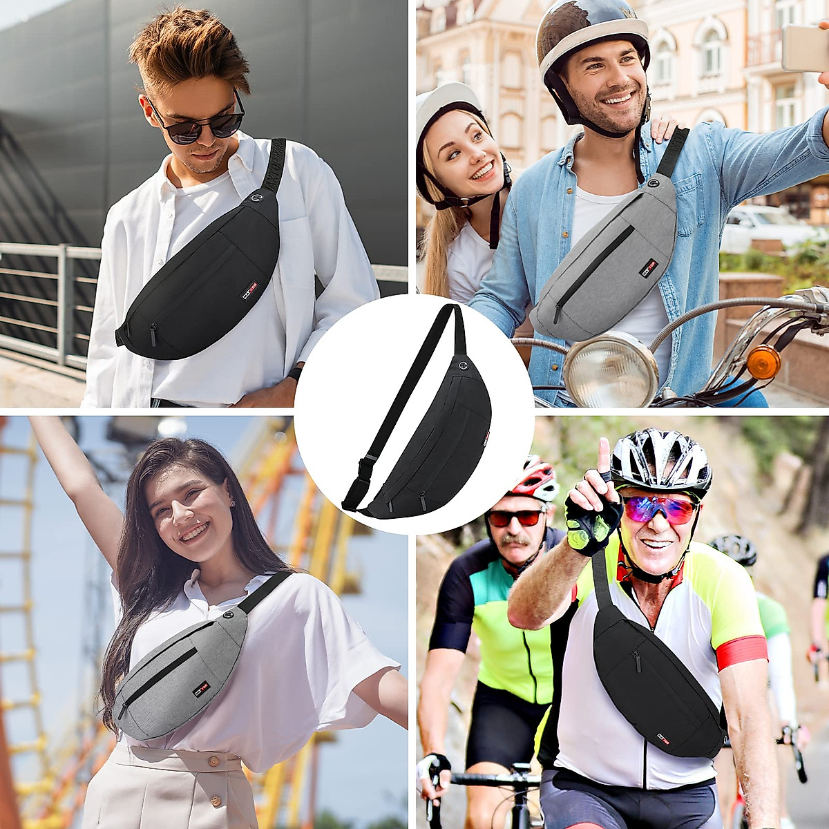 MAXTOP Sling Bag Super Large Fanny Pack for Women Men Crossbody Sling Backpack Travel Hiking Chest Bag