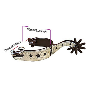 Horse Spurs, Elegant Appearance Horse Boot Spurs Hand Sculpture Portable for Ranch for Farm for Horse Training for Equestrian Competition